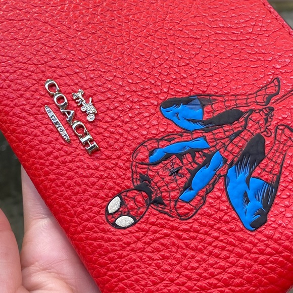 Coach | Bags | Coach Spiderman Marvel Red Blue Zip Wristlet | Poshmark